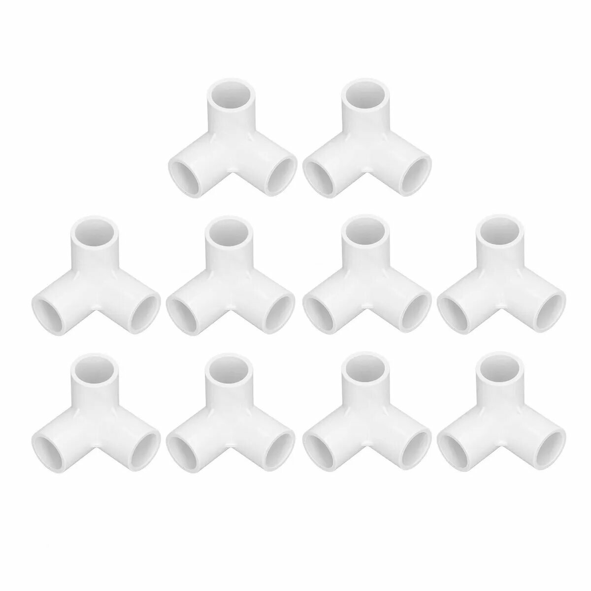 10ШТ 3-ходовые фитинги для труб из ПВХ-пластика Прямоугольный Тройник Угловой соединитель 20 мм Внутренний диаметр Белый
