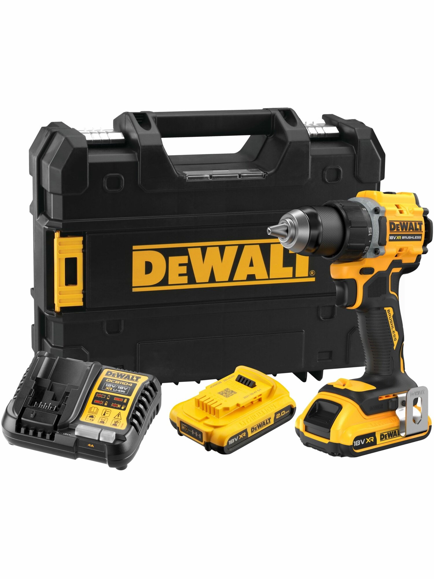 Аккумуляторная дрель-шуруповерт DEWALT DCD794D2T, 18 В, 1650 об/мин, с 2 АКБ 2 Ач и ЗУ, в кейсе TSTAK