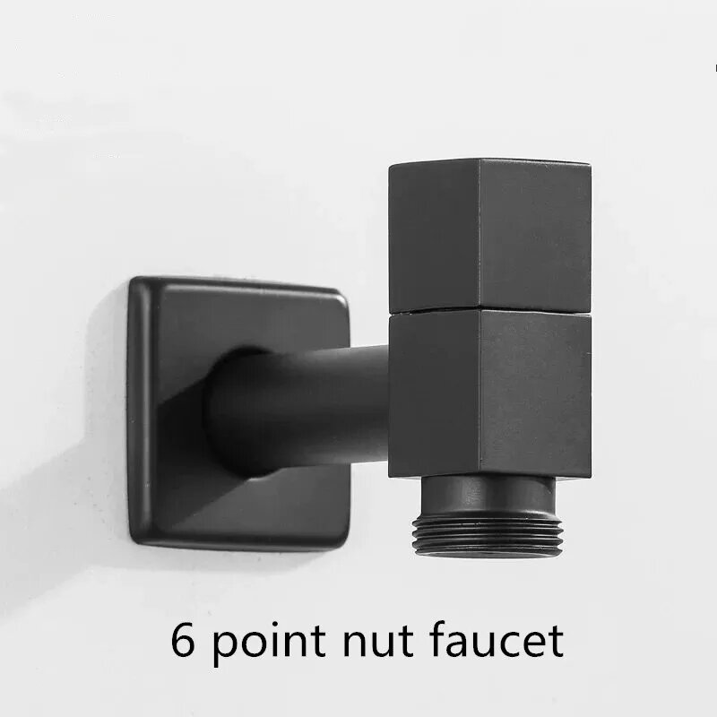 Черный латунный одиночный кран для холодной воды, настенный смеситель для ванной комнаты для стиральной машины, туалетной швабры, бассейна, открытого сада, кран, 3-3