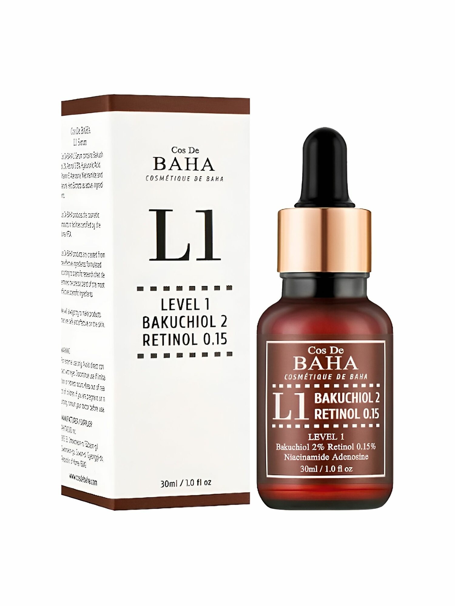 COS DE BAHA Сыворотка для лица антивозрастная с бакучиолом и ретинолом L1 Bakuchiol & Retinol Serum 30мл