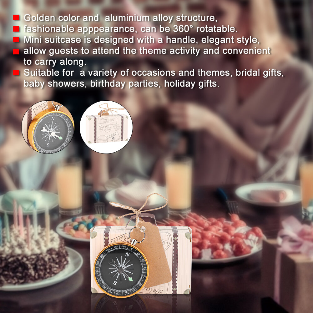 20 шт, свадебные подарочные коробки, коробки для конфет с компасом и крафт-бирками для путешествий, свадебные сувениры, украшения, золотые