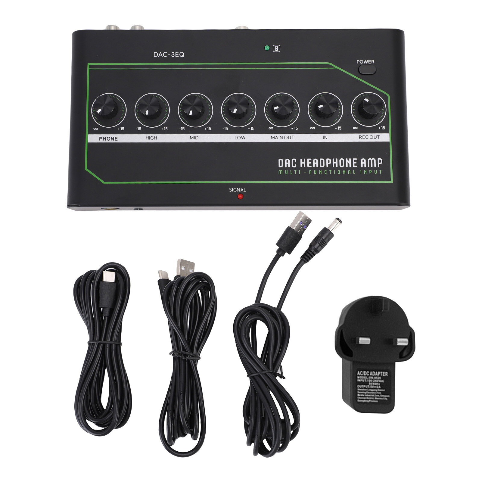 Игровой ЦАП-усилитель для наушников, звуковой конвертер с несколькими режимами ввода, USB Type-C, регулировка низких, средних и высоких частот, переключение режимов одной кнопкой, профессиональный усилитель для игровых консолей, вилка для Великобритании.