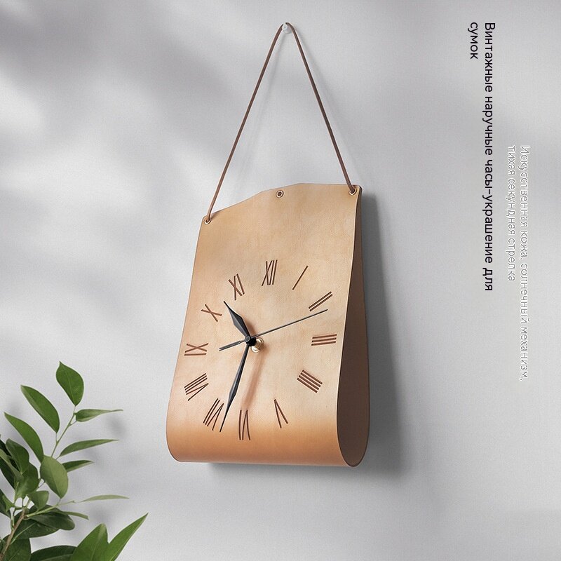 Ретро литературные настенные часы из искусственной кожи в стиле ретро