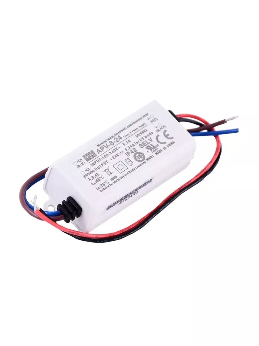 LED драйвер 8 Вт (24В/0.34А) APV-8-24