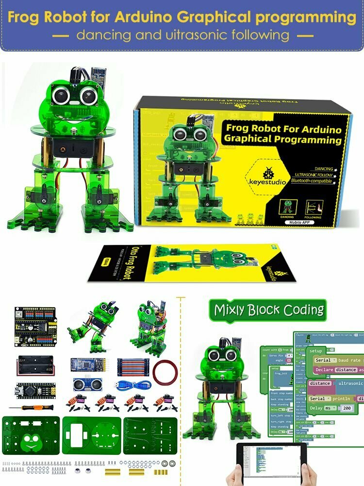 Keyestudio Комплект для самостоятельной сборки робота-лягушки для Arduino