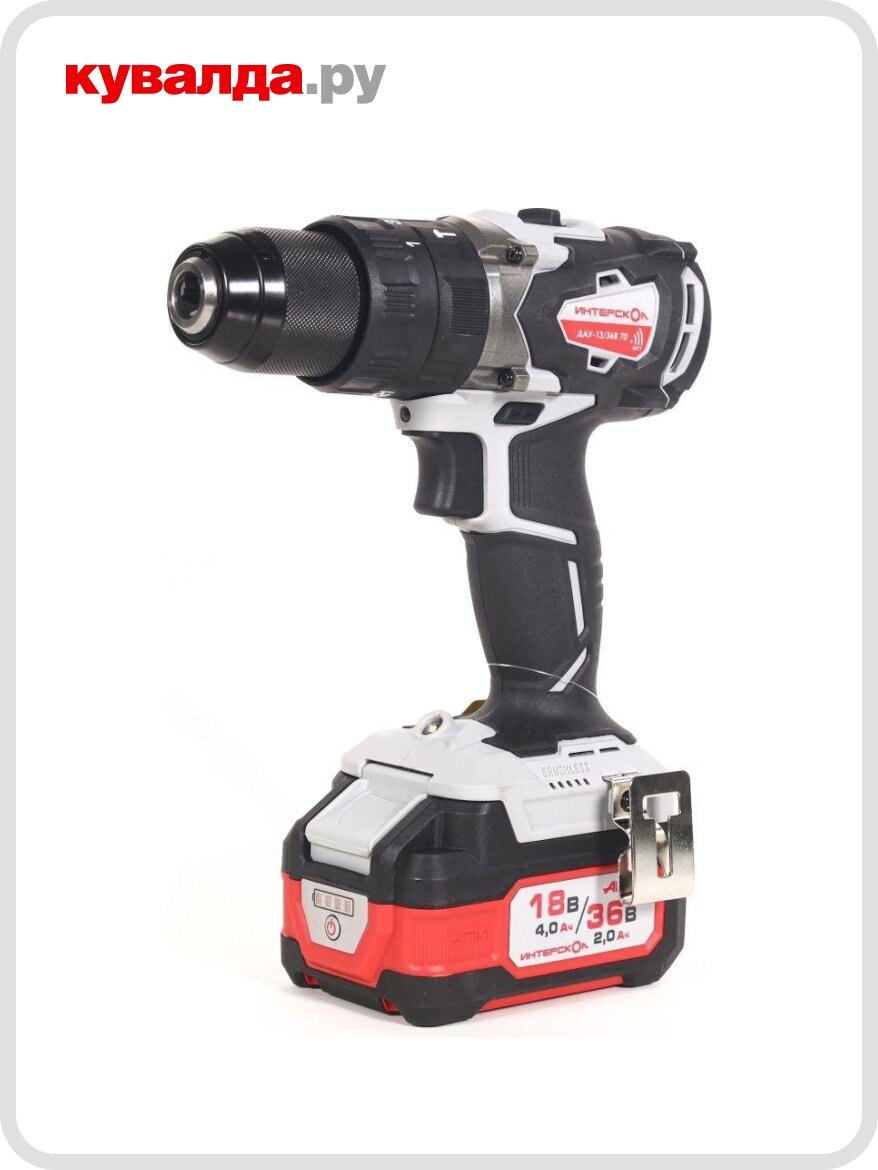 Дрель-шуруповерт аккумуляторная ИНТЕРСКОЛ ДАУ-13/36В 70 ударная