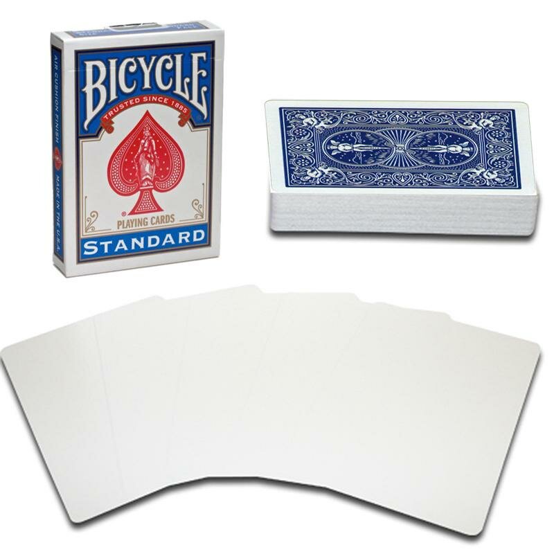Карты фокусные Bicycle Blank Face Blue Back / пустое лицо, рубашка синяя — фото 1