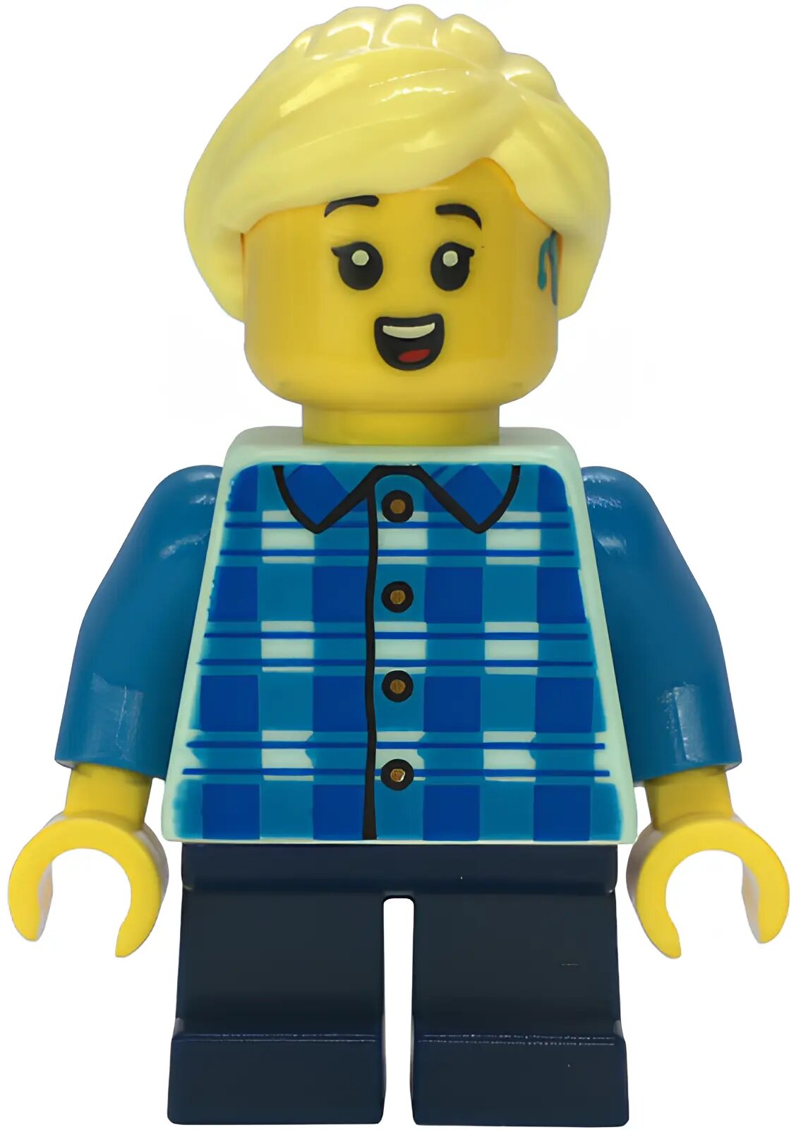 Минифигурка Lego Child - Girl, Blue and Dark Azure Plaid Shirt cty1850 U