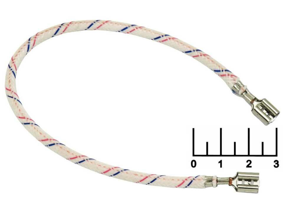 Клеммы ножевые 2 гнезда 6.3мм на проводе 1*2.5мм 20см термостойкие