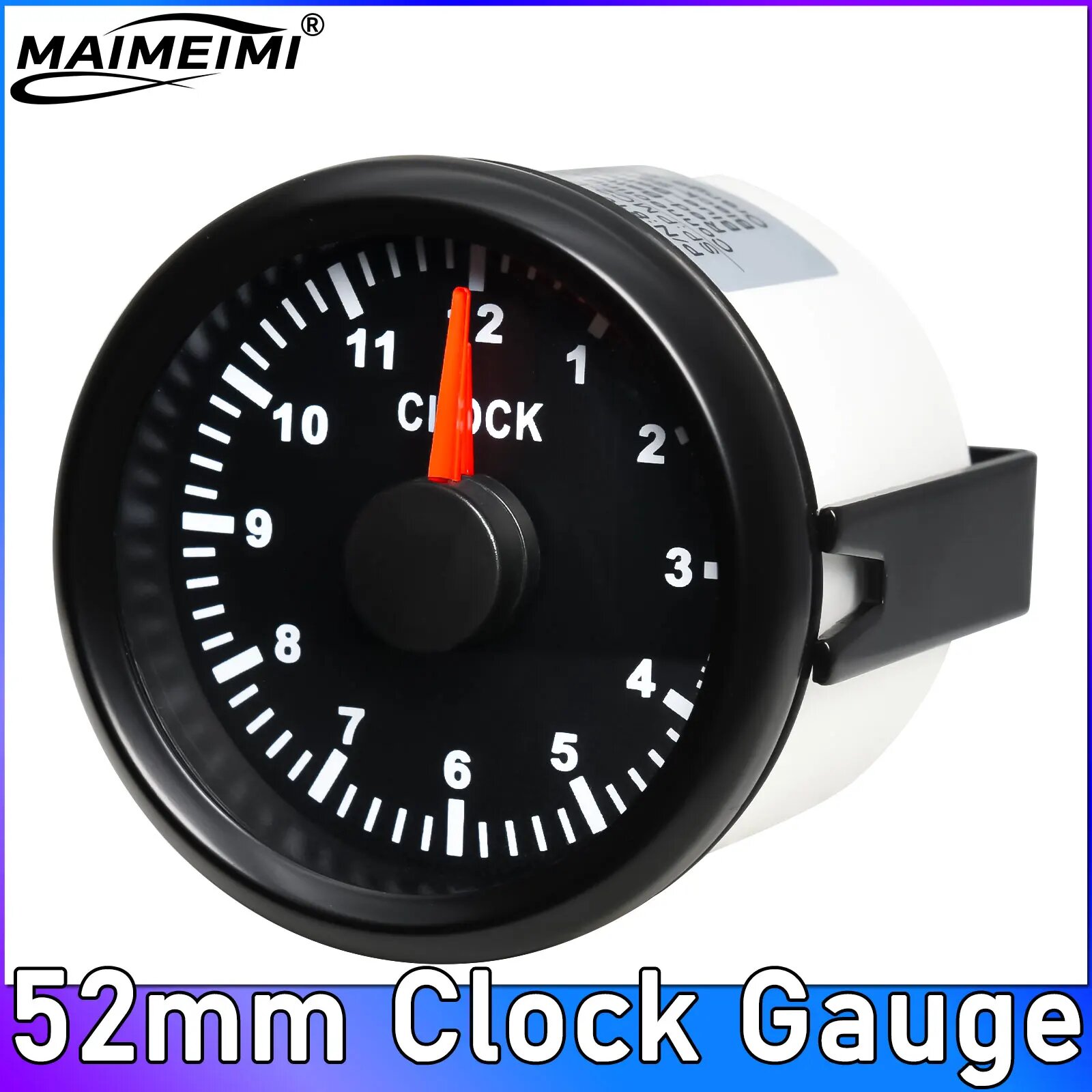 52 мм часы с красной подсветкой, 0-12 часов, измеритель часов, измерители часов для Black