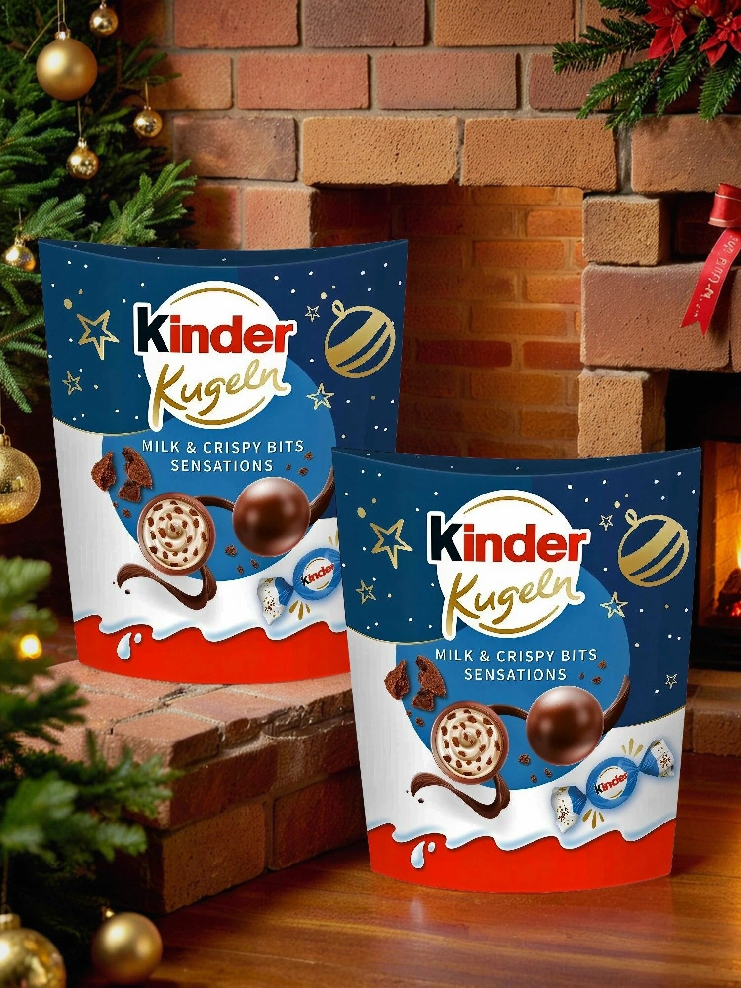 Конфеты Kinder Balls с печеньем и молочной начинкой, 2шт по 90гр.