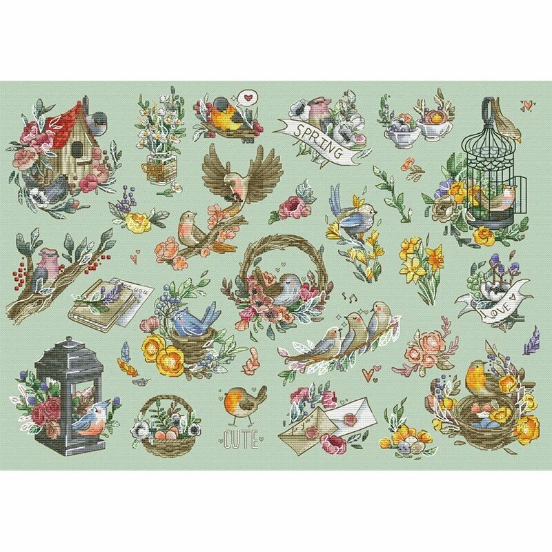 Набор для вышивки крестом XIUSPRING, картина, хлопок, белый 18ct white