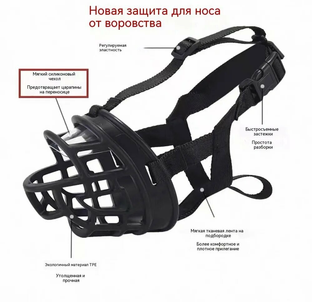 Намордник для собак COA "Baskerville Ultra", Size4, 8х32см (Великобритания)