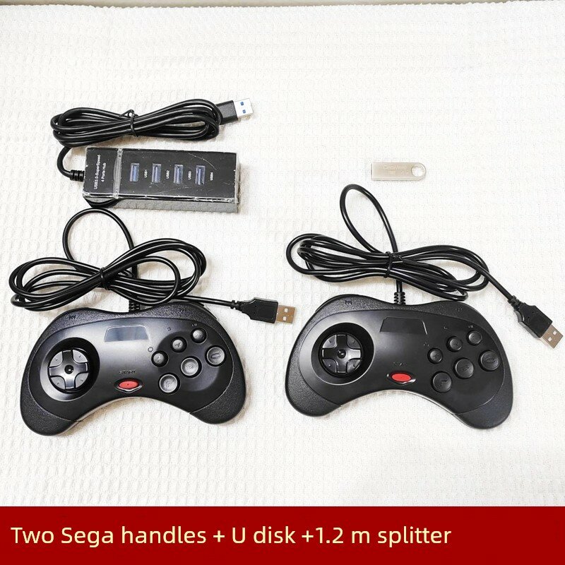 Два контроллера SEGA MD Black Card Yu Yu Hakusho с USB-флешкой и 1,2-метровым кабелем USB для ПК/ноутбука