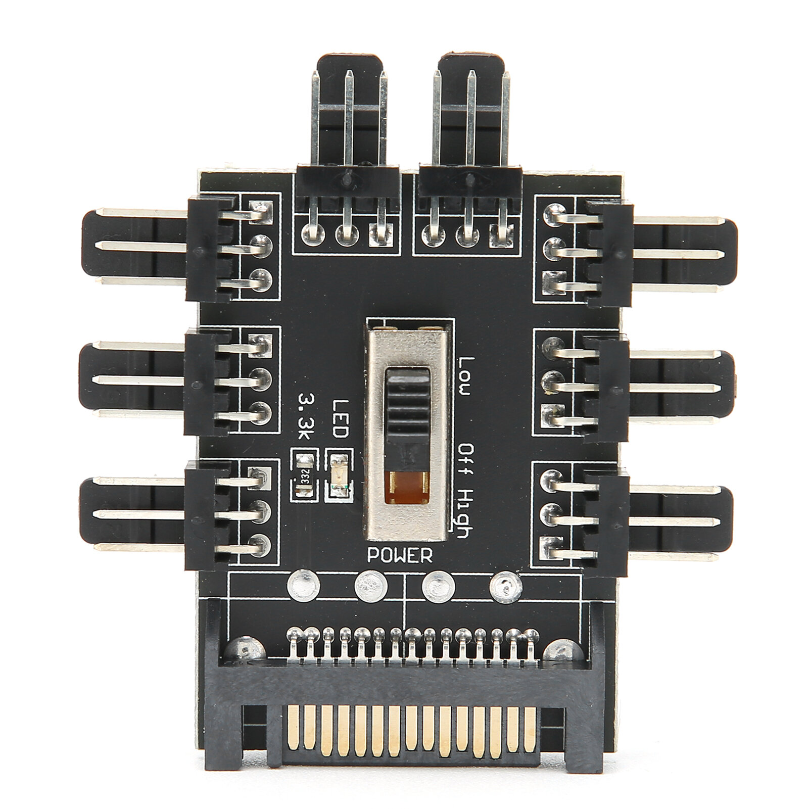 Концентратор вентилятора 3-pin, разветвитель 1-to-8, встроенный адаптер