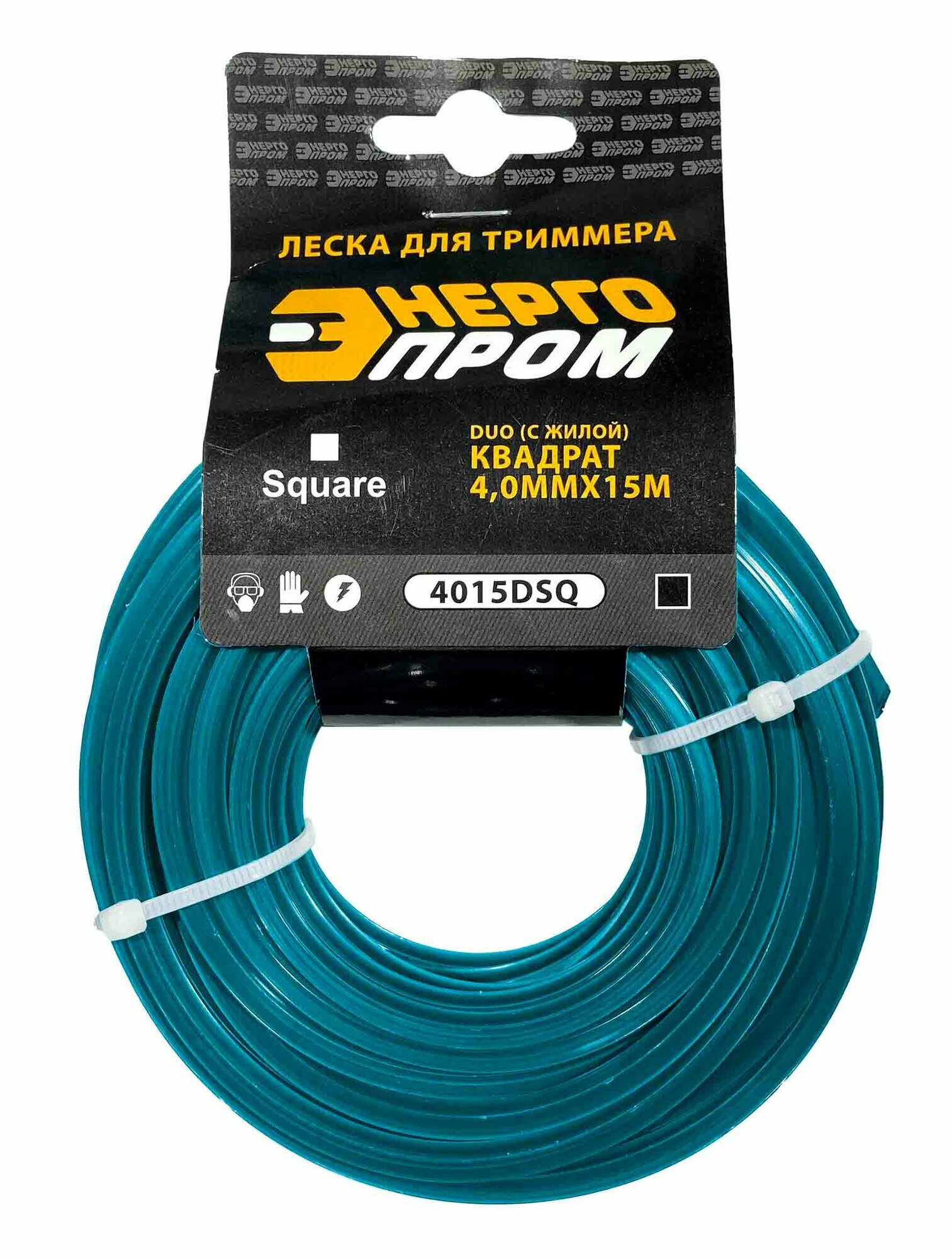 Леска для триммера "энергопром" DUO (С жилой) квадрат/4,0ММХ15М