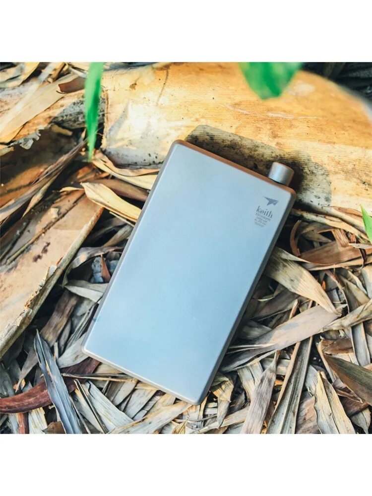 Титановая фляга Keith Titanium Ti9307 объемом 200 мл, серебристого цвета — фото 1