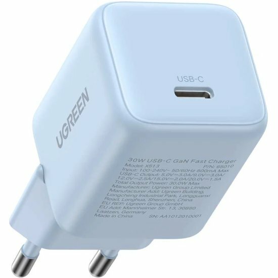 Сетевое зарядное устройство Ugreen X513 30Вт, USB-C, быстрая зарядка GaN, синий(65010)