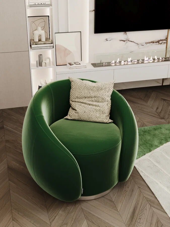 Кресло мягкое в современном стиле ROTONDO на поворотном основании 360