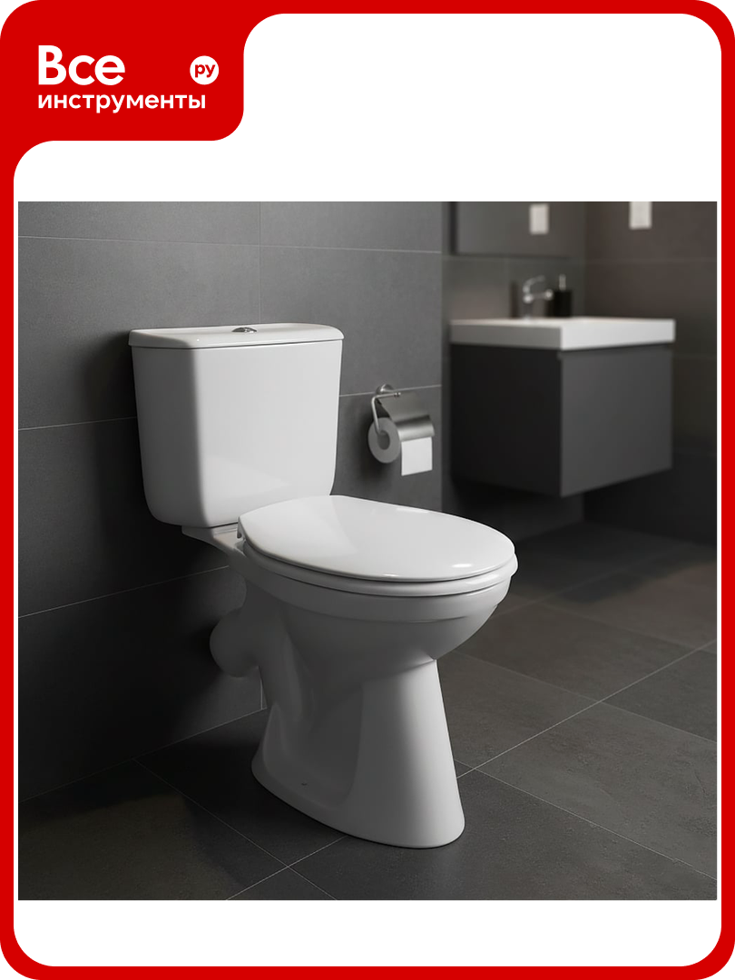 Унитаз-компакт Santek бриз 1. WH30.2.138, для классического интерьера фарфоровый унитаз с овальной чашей