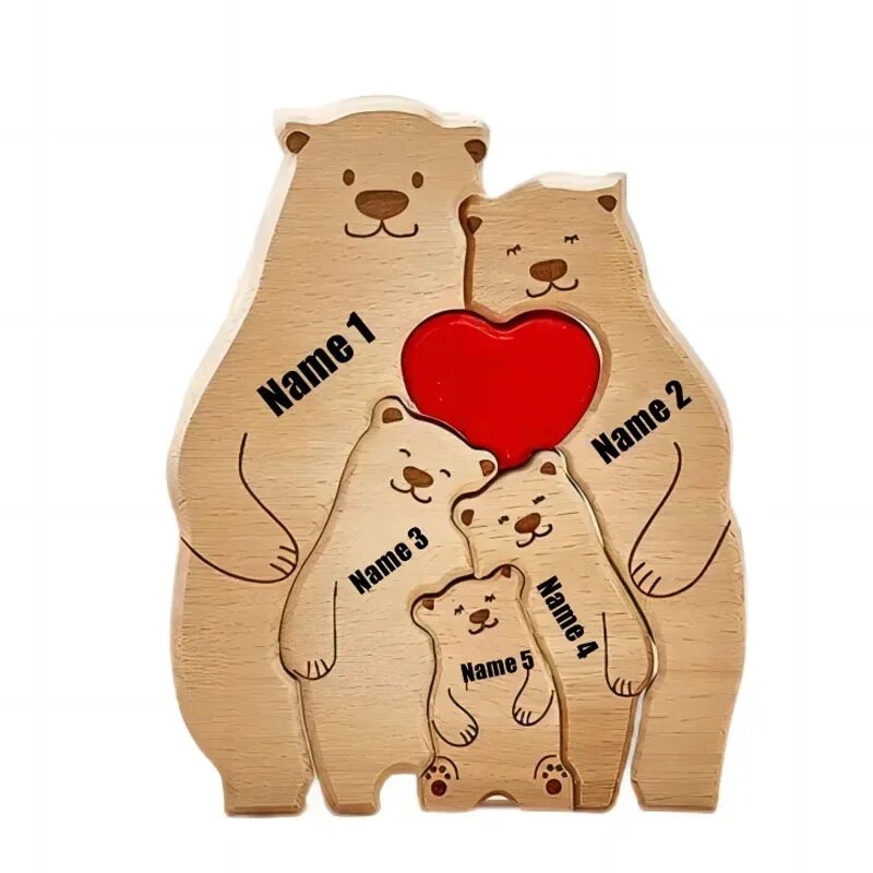 Деревянная головоломка "Семья медведей" (5 bears, цвет 5)