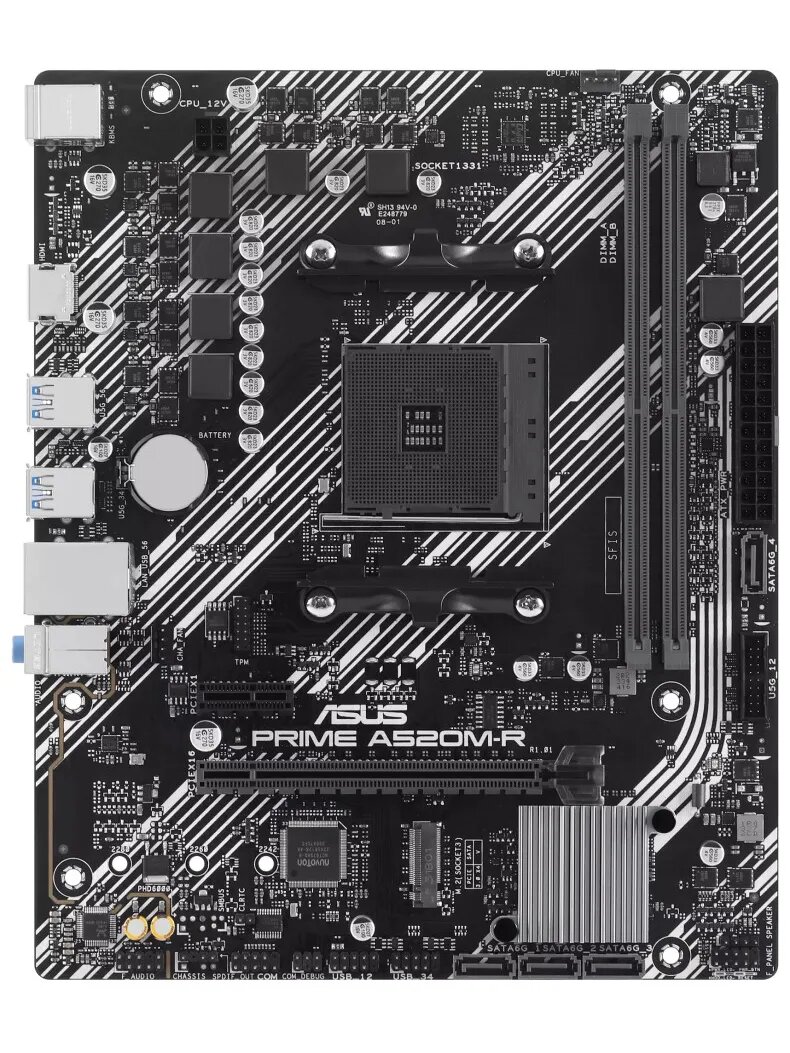 Материнская плата ASUS PRIME A520M-R Micro-ATX AM4 AMD A520 2xDDR4 (64ГБ)