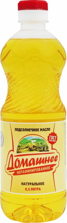 Масло подсолнечное домашнее нераф. ПЭТ (Россия) 0,5л