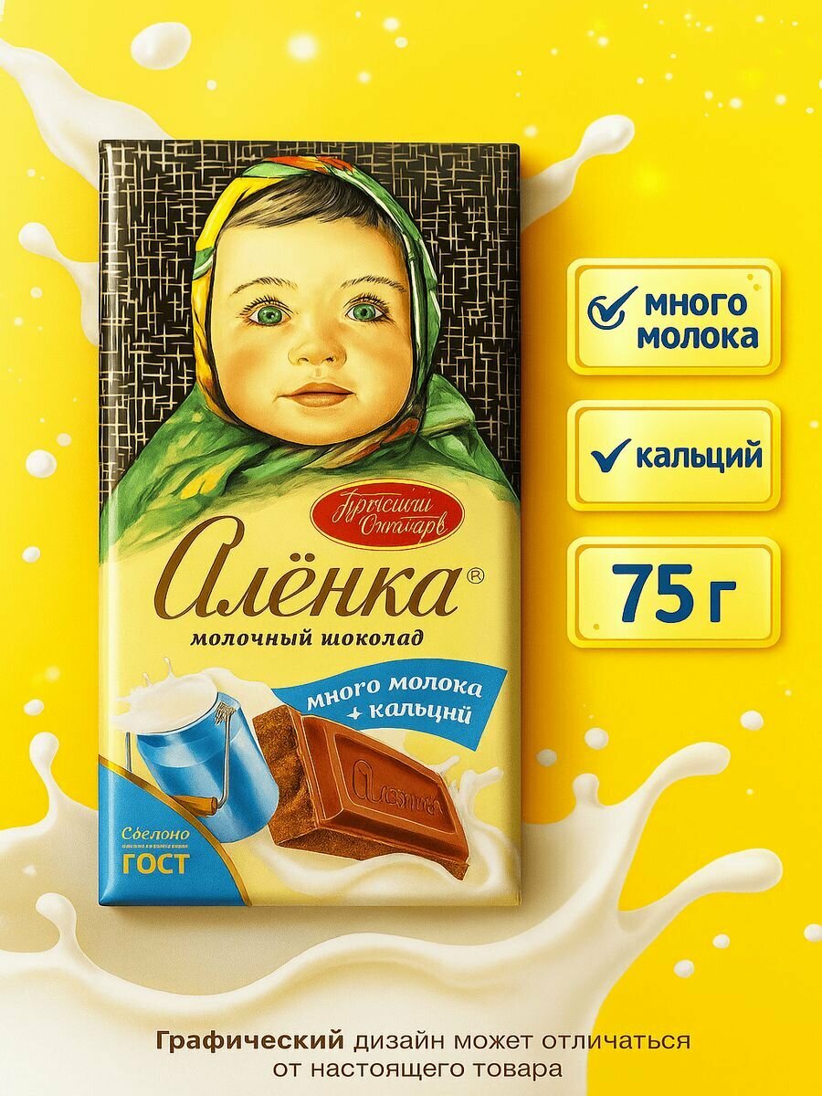 Шоколад Аленка молочный много молока, 75г