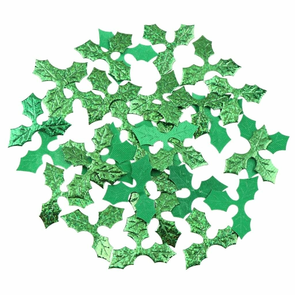 Принадлежности для украшения рождественских зеленых листьев-лазерная ткань в трех листьях