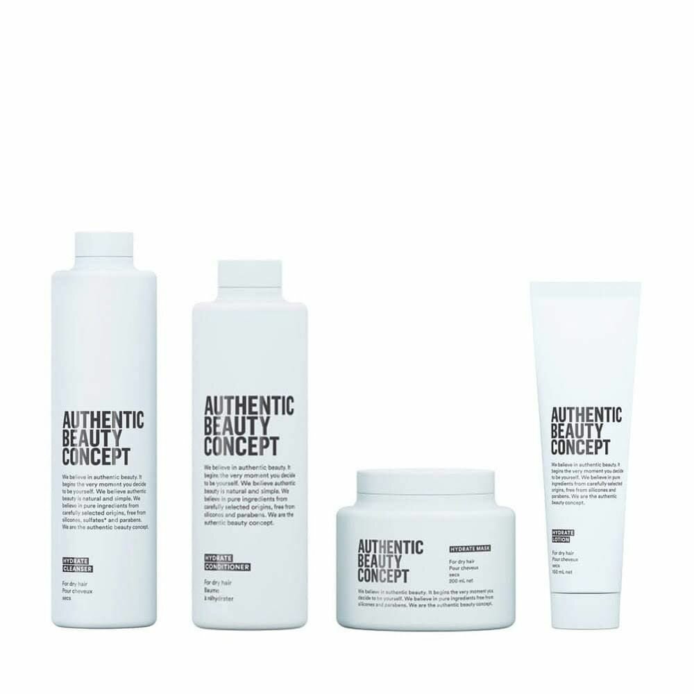 Authentic Beauty Concept Увлажняющий уход для волос шампунь, кондиционер, маска, бальзам Hydrate - 4 предмета