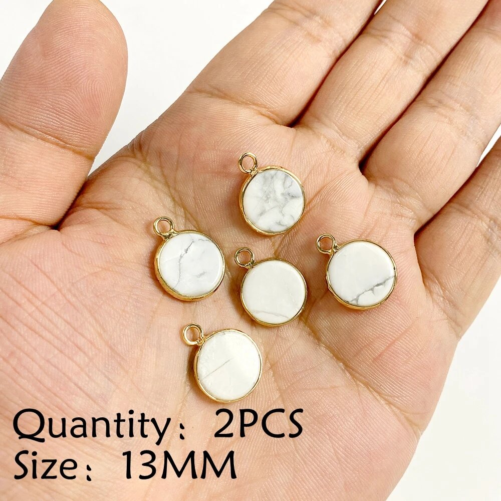 Подвески из белого говлита и бирюзы Бежевый, NO.21