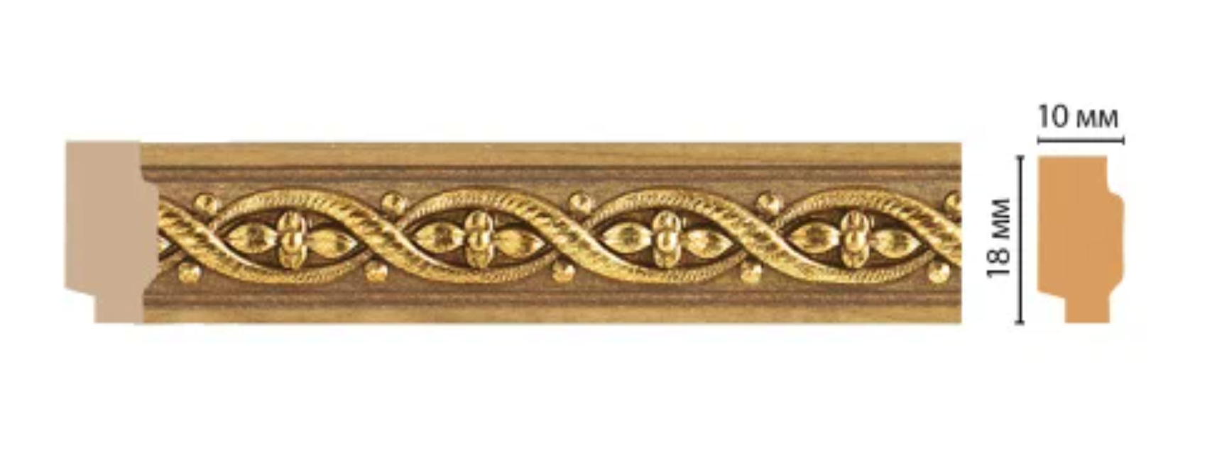 Молдинг DECOMASTER 158-4 ДМ Д240хШ1хВ1.8см Д240хШ0.9хВ1.7см / Декомастер.