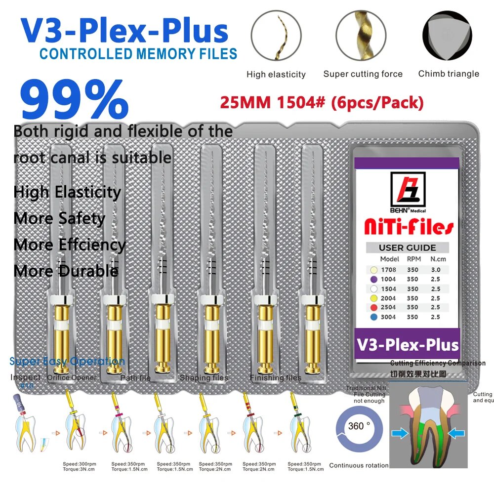 Стоматологические файлы RAISYOU V3-Plex-Plus 25мм 1504#