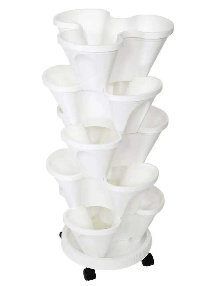 Каскад для цветов 1 л, 15 см, 6 шт, цвет кремовый