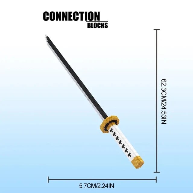 Строительные блоки в виде самурайского меча, меч ниндзя, самурайский меч, японская аниме-бабочка, строительные блоки в виде меча Нитирина, детские игрушки, игрушки для взрослых