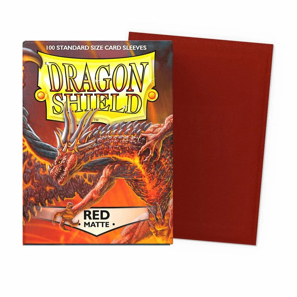 Dragon Shield Чехлы для карт 100 шт, матовые, 66x91 мм Red