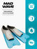 Ласты MAD WAVE Pool colour short, с закрытой пяткой, короткие, цвет голубой, раз...
