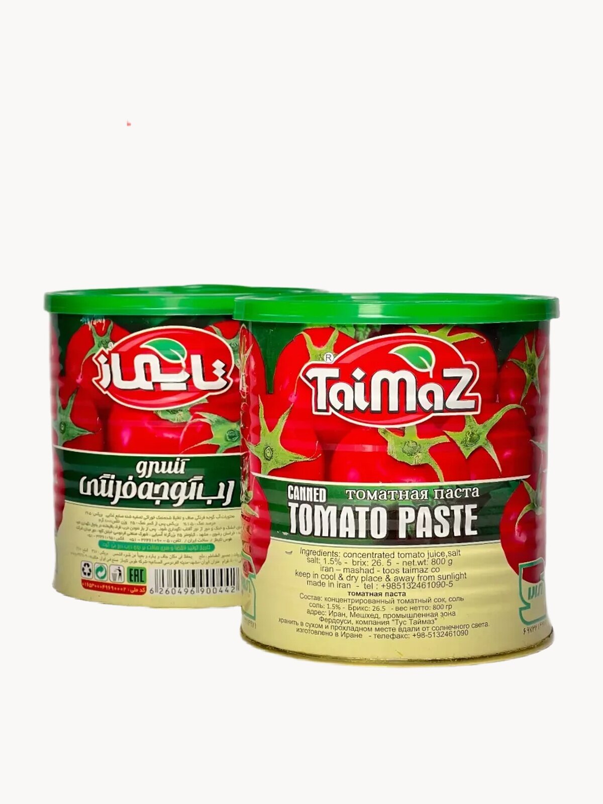 Иранская томатная паста 400 г, 6 шт "Таймаз", без натуральная, без консервантов,