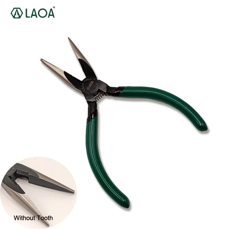 LAOA карманные мини-иглы, плоскогубцы с длинным носом, точные маленькие длинные плоскогубцы, инструменты для изготовления ювелирных изделий без зуба (5 дюймов)