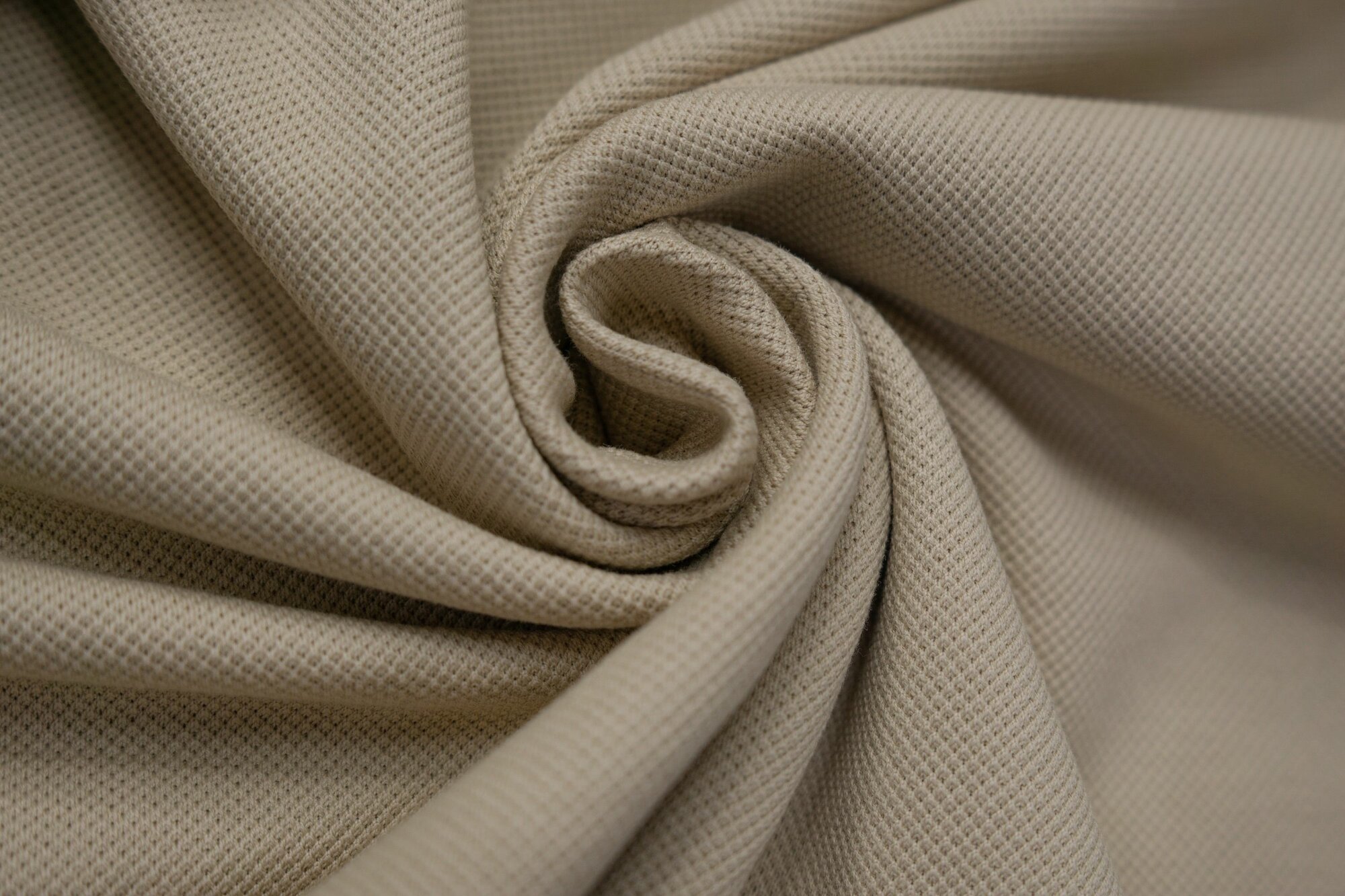 Ткань Трикотаж вязаный пике бежевый GU - 80см