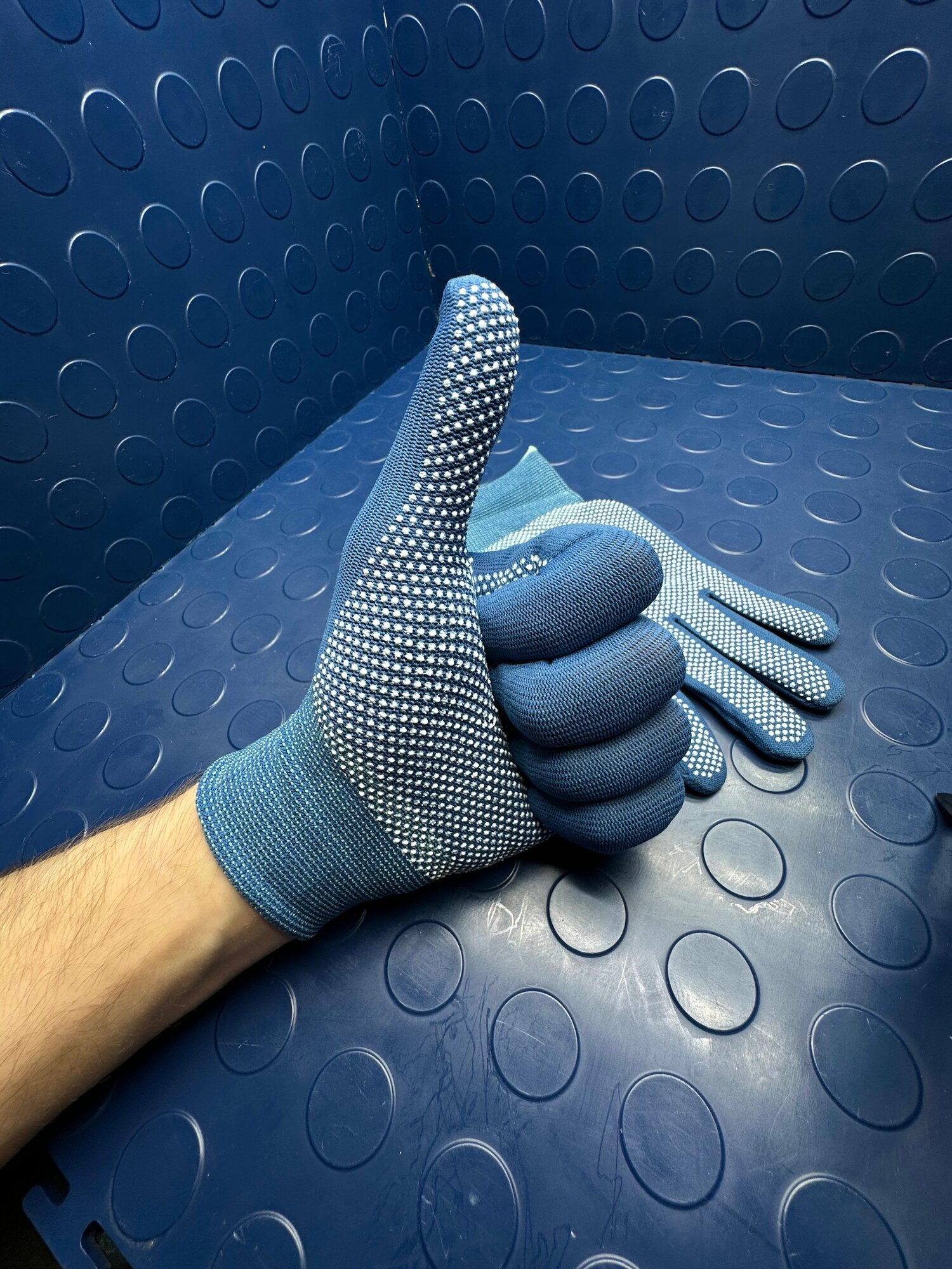 Чёткие перчатки 10 пар, L, синие