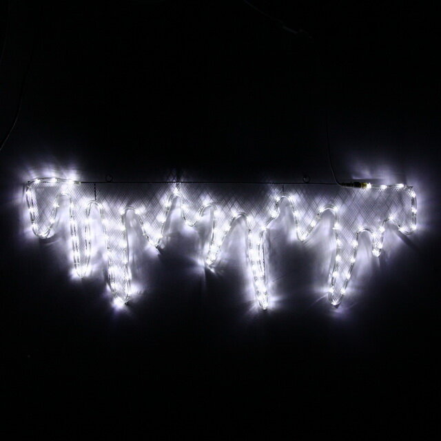 Световое панно Сосульки 98*32 см, холодный белый дюралайт, IP44, Serpantin, 196-192