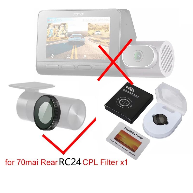 Для 70mai задняя камера RC24 CPL фильтр для 70mai Dash Cam T800