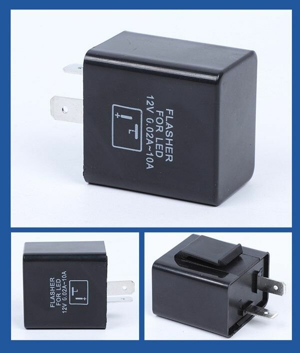 Авто реле LED вспышка, 2 контакта-12V 0,02A-10A