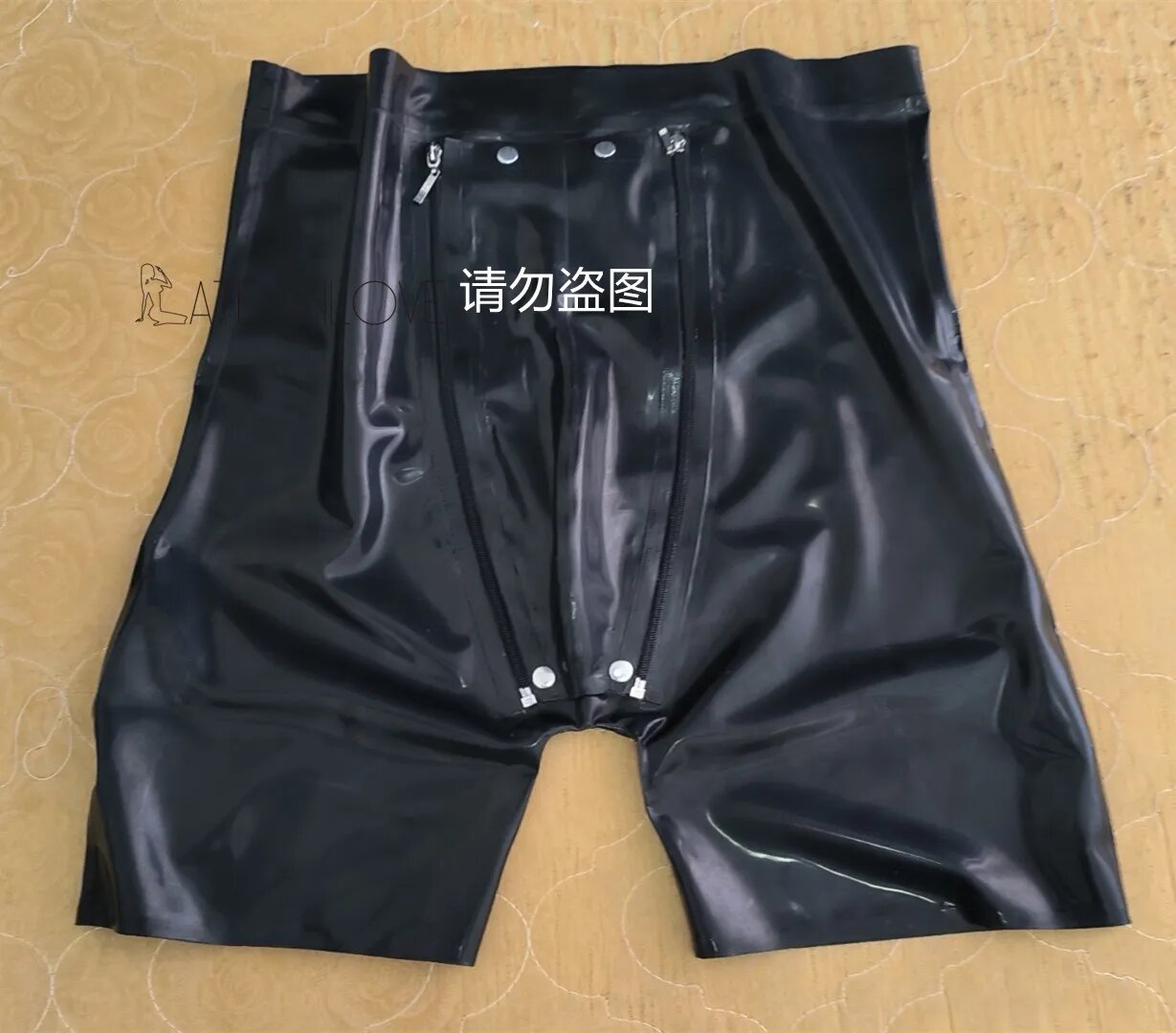 Сексуальные мужские латексные штаны с высокой талией, Фетиш-шорты, 3d сумка, повседневный костюм на молнии М, фиолетовый