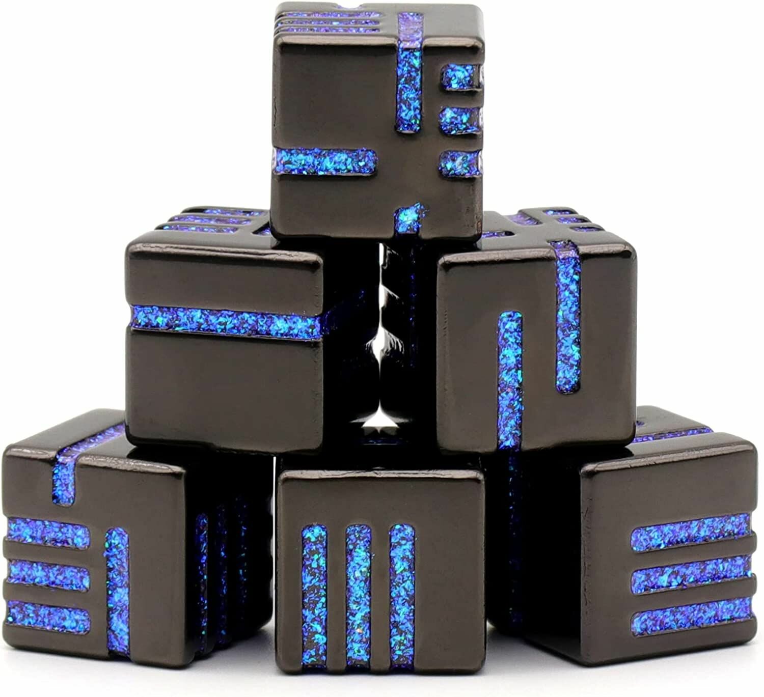Набор металлических кубиков DND, ролевая игра D&D Dice HNCCESG (D6 Flash Blue)