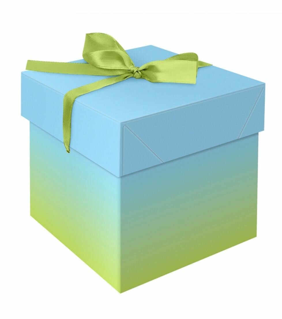 Коробка складная подарочная "Duotone.",15*15*15см с лентой