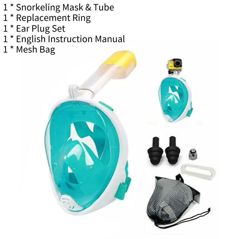 Маска для плавания полное лицо бренд неизвестен модель для взрослых и детей с антизапотевающей технологией и комфортной посадкой