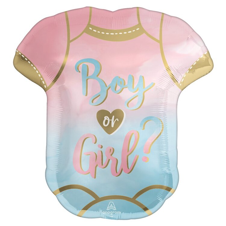 Воздушный шарик Anagram фигура, боди Boy or Girl? розовый, голубой