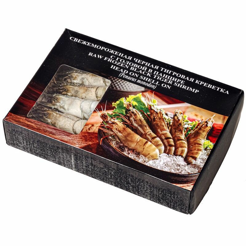 Креветки тигровые с головой в панцире 8/12 1кг